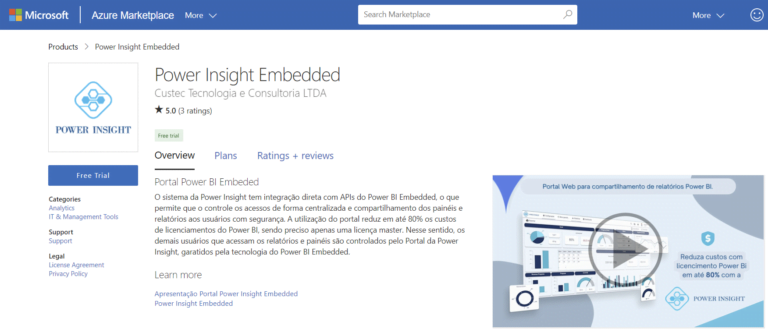 Portal Power Insight - Compartilhamento Relatórios Power BI